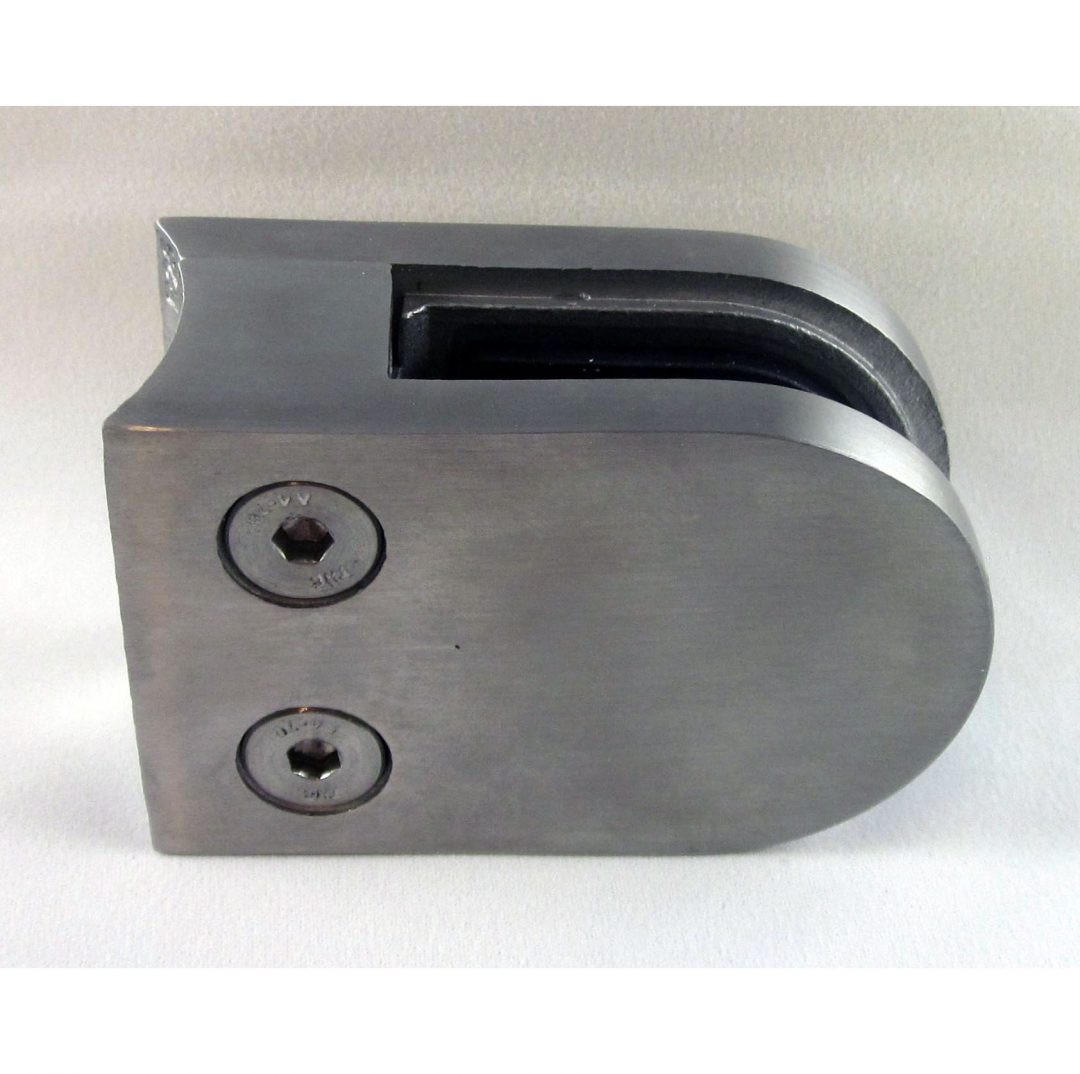 S.S. Glass Clip for 1/2″ Tempered; Mounted to 1.50″ Dia. Tube. | RINOX USA