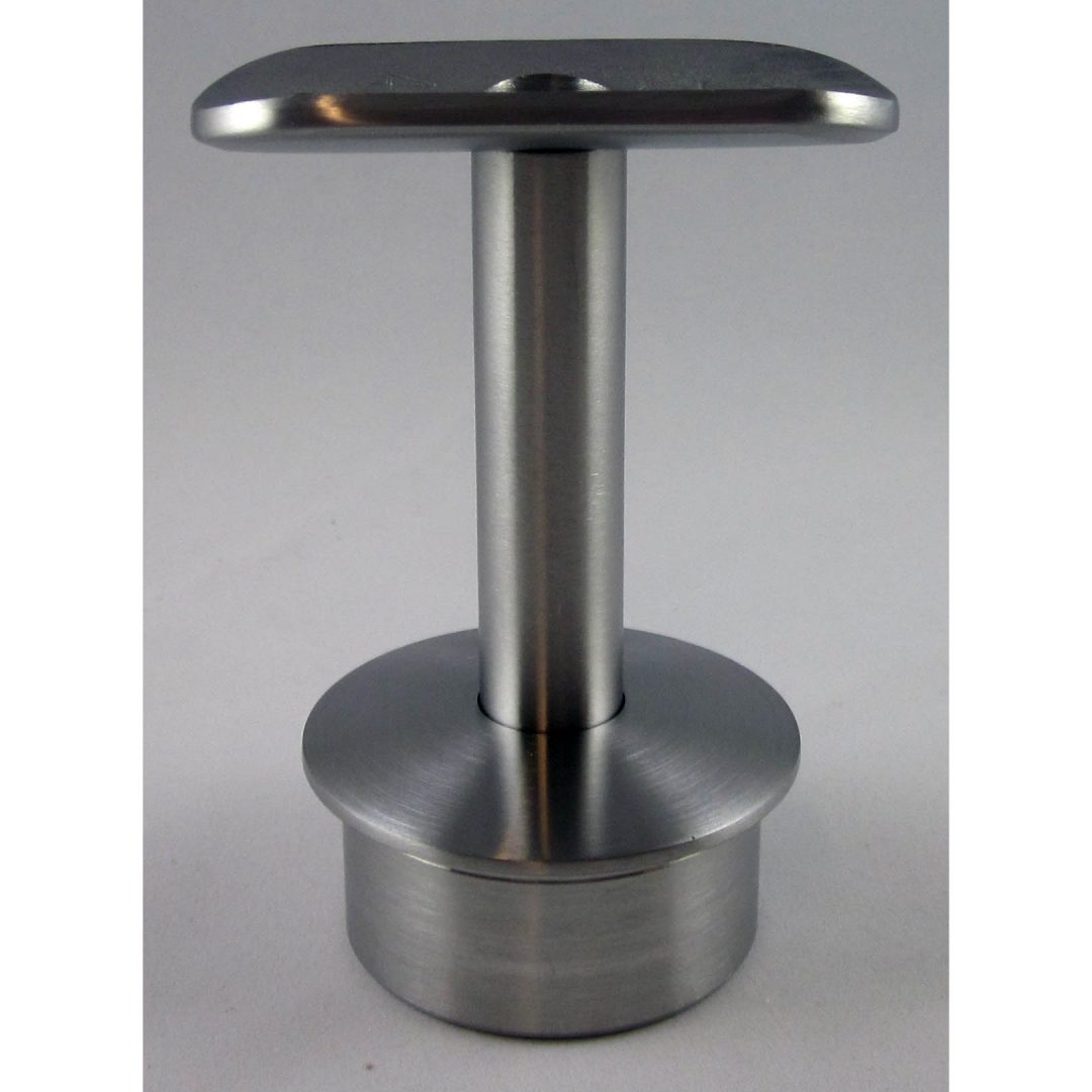 Square Fixed Tube Support for 2″ Square Post, SS316 | RINOX USA