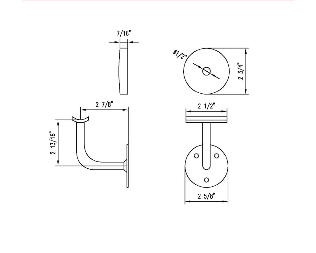 SS Wall Bracket with Cover Plate and Saddle | RINOX USA