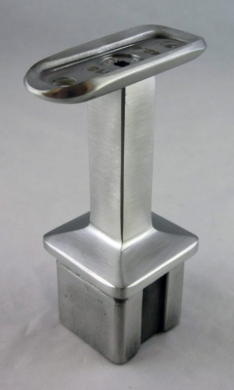 Square Fixed Tube Support for 1.5″ Square Post, SS316 | RINOX USA
